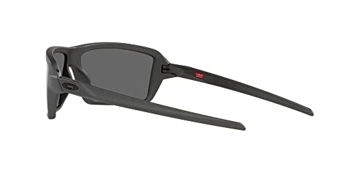 Oakley Men's OO9129 Cables Rectangular Sunglasses, Steel/Prizm Black, 63 mm
