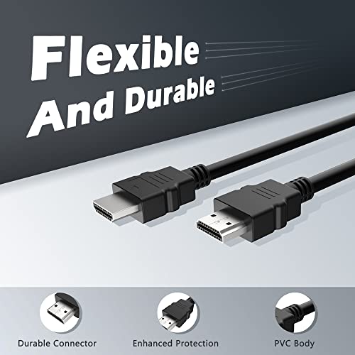 HDMI to HDMI Cable, 4K@60Hz High Speed 5ft HDMI 2.0 Cable, 18Gbps, 4K HDR, 3D, 2160P, 1080P, Ethernet, Audio Return(ARC) Compatible with UHD TV, Blu-ray, Xbox, PS4, PS3, PC - 5 Feet (1.5 Meters)