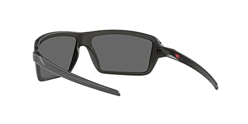 Oakley Men's OO9129 Cables Rectangular Sunglasses, Steel/Prizm Black, 63 mm