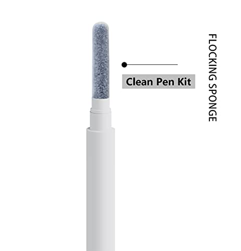 ToneGod Earbuds Cleaning Pen Fits for Airpods Pro 1 2 3 Multi Cleaner Kit Soft Brush for Bluetooth Earphones Case Compact Portable Multifunctional Cleaning Kit (White)