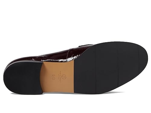 Marc Joseph New York Bryant Park Loafers for Women – Leather Sole Insert – Flexible Rubber Sole – Penny Strap Wine Svelte Patent 9.5 M