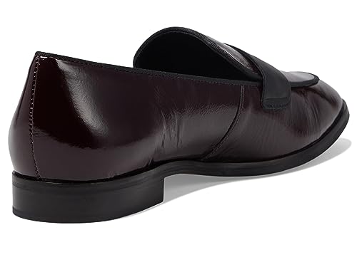 Marc Joseph New York Bryant Park Loafers for Women – Leather Sole Insert – Flexible Rubber Sole – Penny Strap Wine Svelte Patent 9.5 M