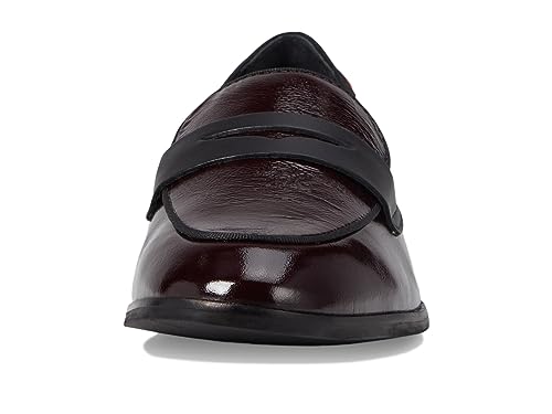 Marc Joseph New York Bryant Park Loafers for Women – Leather Sole Insert – Flexible Rubber Sole – Penny Strap Wine Svelte Patent 9.5 M