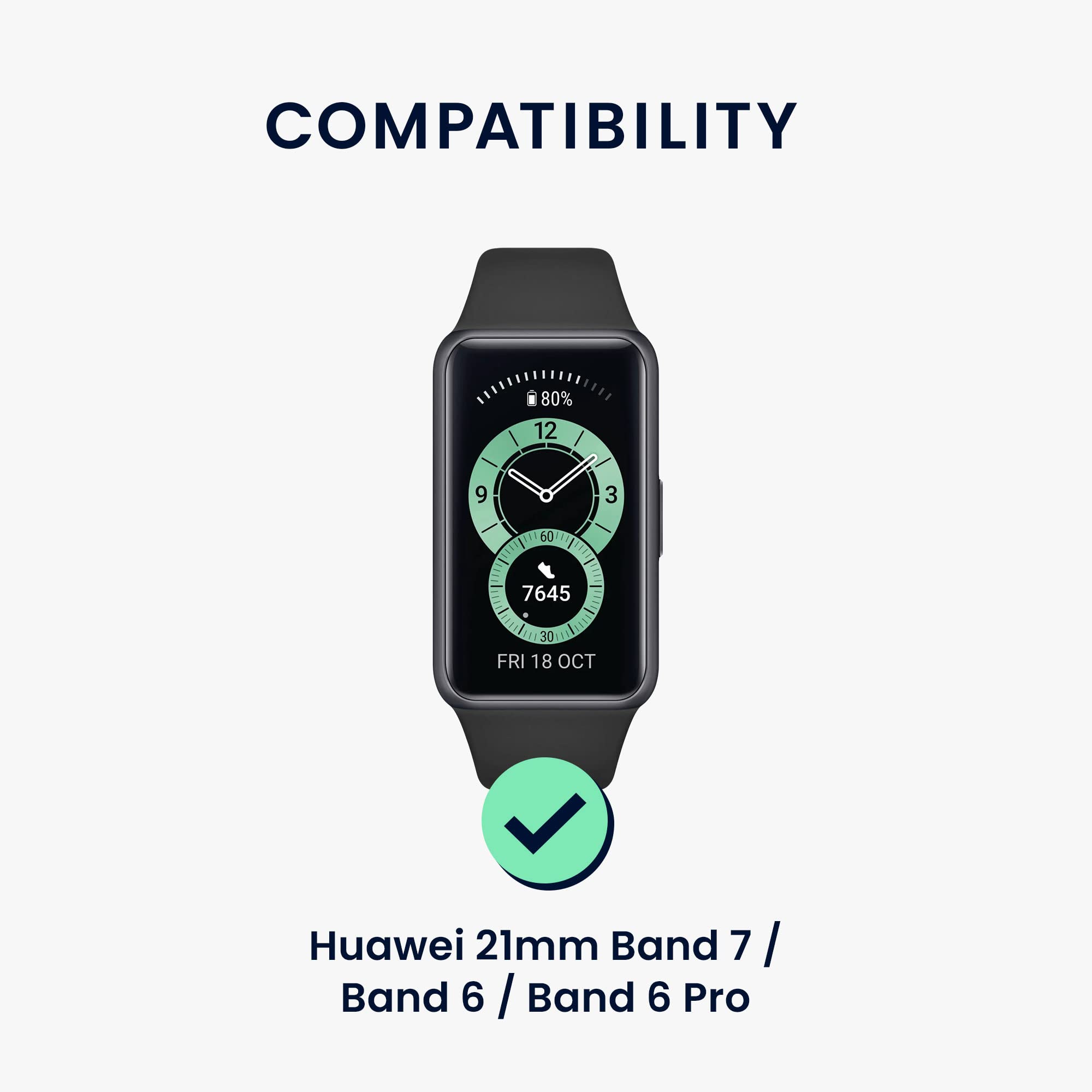 kwmobile Strap Set compatible with Huawei Band 6 & 6 Pro/Honor Band 7 & 6 Straps - 6x TPU Silicone Replacement Wristband - Multicolor