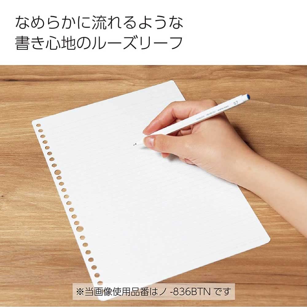 Kokuyo Campus Loose Leaf Paper for Binders, Sarasara Smooth Writing, B5, A 7mm Dotted Ruled, 26 Holes, 31 Lines, 100 Sheets, pH Neutral, Bleed Resistant, 75gsm, Pack of 2, Japan Import (NO-836ATN)