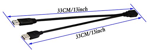 zdyCGTime USB 3.0 Extender Cable USB 3.0 Female to USB 3.0 & USB 2.0 Male Extra Power Data Y Splitter Charger Extension Cable(33CM/13inch)
