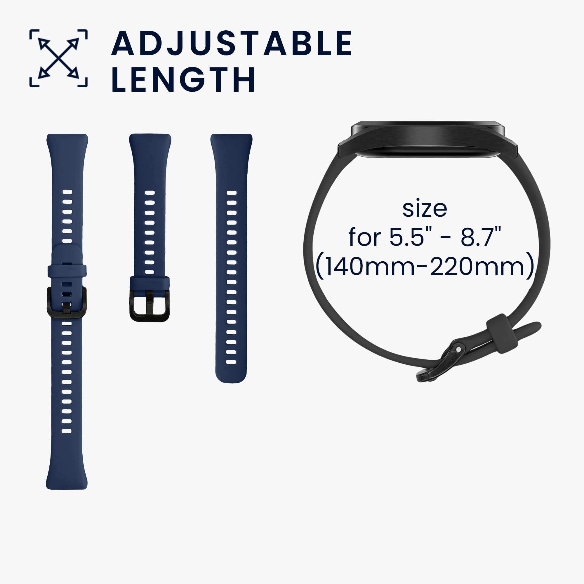 kwmobile Strap Set compatible with Huawei Band 6 & 6 Pro/Honor Band 7 & 6 Straps - 6x TPU Silicone Replacement Wristband - Multicolor