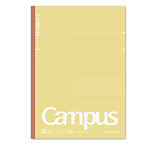 KOKUYO Composition Notebooks, 5 Pack Campus Semi-B5 Comp Book with Dot B 6mm Ruled, 30 Sheets, School Lined Notebook in Baked Colors, Journal Notebook for Women Work Study Note Taking (NO-3CBTN-L35X5)