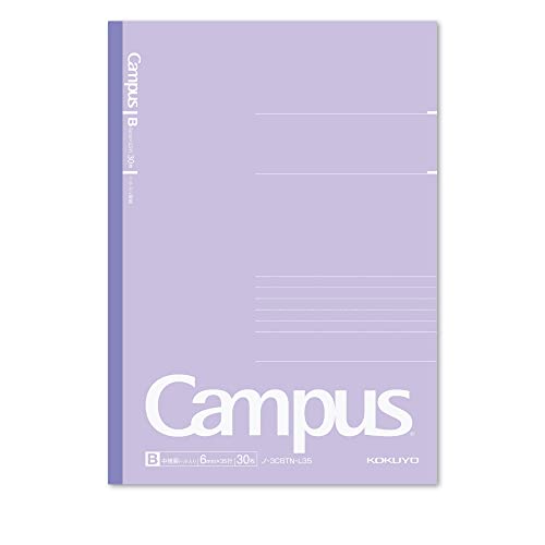 KOKUYO Composition Notebooks, 5 Pack Campus Semi-B5 Comp Book with Dot B 6mm Ruled, 30 Sheets, School Lined Notebook in Baked Colors, Journal Notebook for Women Work Study Note Taking (NO-3CBTN-L35X5)
