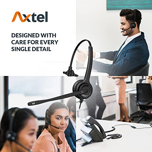 Axtel Bundle Elite HDvoice Mono NC with AXC-02 Cable | Noise Cancellation - Compatible with Grandstream GXP1600, GXP1700, GXP2100, GRP2600 Series Phones
