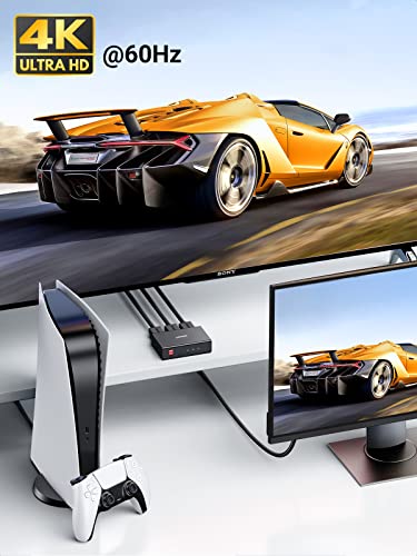 UGREEN HDMI Splitter 1 in 2 Out 4K@60Hz HDMI 2.0 Splitter with 1.7FT HDMI Cable Support HDCP 2.2 3D HDR EDID 1 to 2 Way HDMI Adapter Only Mirror Screen Compatible with TV Monitor Projector PS5 Switch