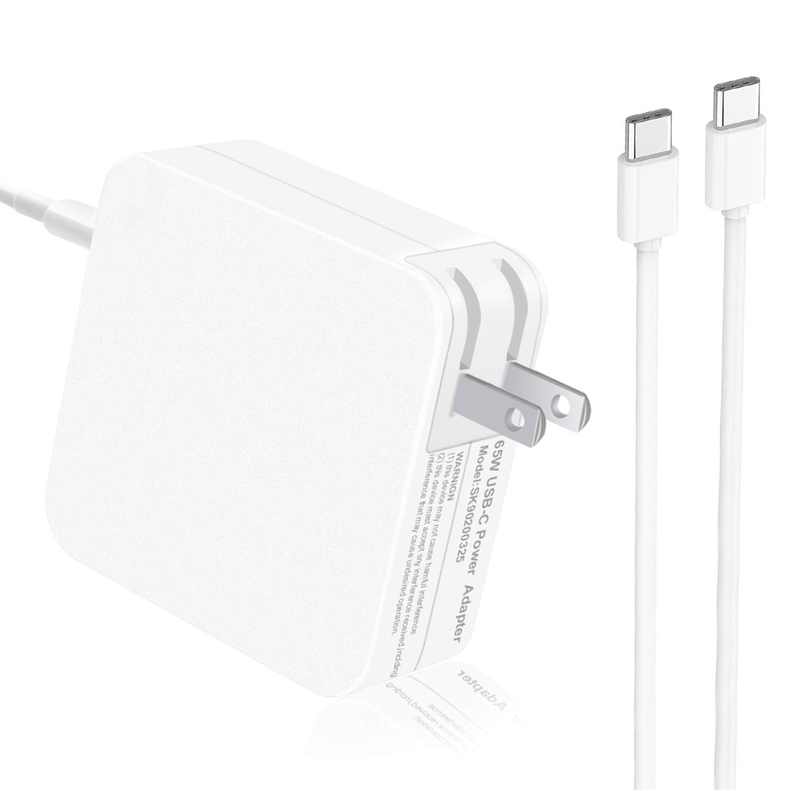 65W USB Type C Charger for MacBook Pro 13,HP Spectre x360 13 15,ASUS,Dell,Acer, Xiaomi Air, Huawei Matebook,Lenovo, ThinkPad X1,Chromebook C330 20V 3.25A Laptops or Smart Phones Supply Cord