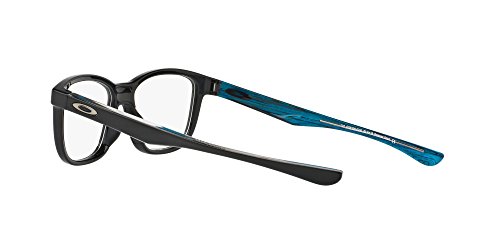 Oakley Ox8106 Cross Step Round Prescription Eyeglass Frames, Polished Black/Demo Lens, 50 mm