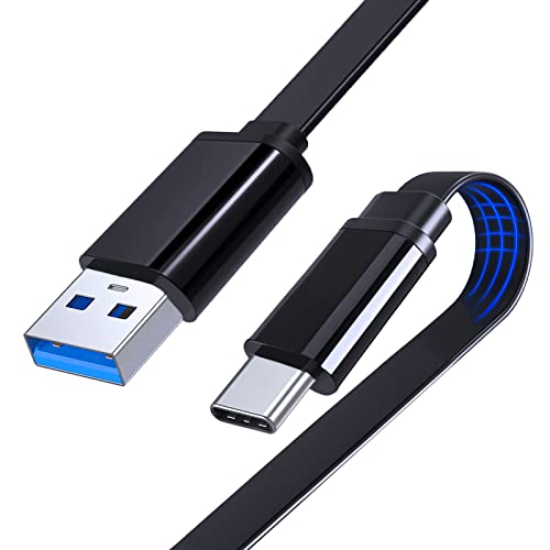USB-C to USB-A 3.0 Cable, 2Pack 3FT Flat Type C Fast Charger Cord Compatible with Nintendo Switch /PS5 DualSense Controller/Samsung Galaxy S20 S10 Note 20 10 9 Tab S7 S6 Lite S5e /for GoPro Hero 7 6 5