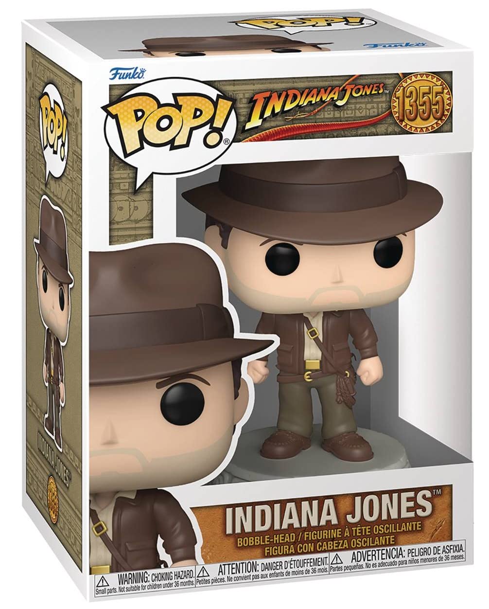 POP Indiana Jones: Raiders of The Lost Ark - Indiana Jones with Jacket Funko Vinyl Figure (Bundled with Compatible Box Protector Case), Multicolor, 3.75 inches