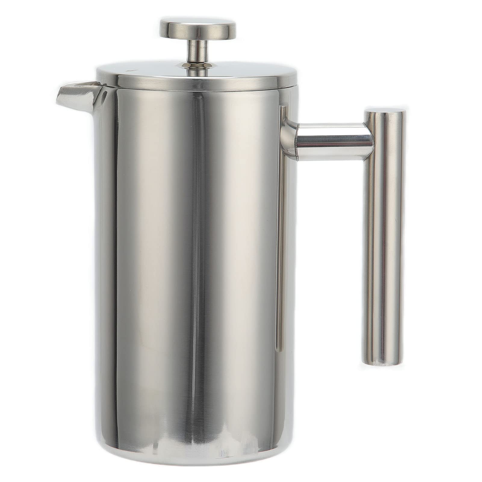 LJCM French Press Pot Coffee Pot Maker Milk Frother Stainless Steel Tea Maker Hand Pour 1000Ml Pressing Milk Frothing Machine Brewed Coffee Cafe Pot Brewing Coffee French Presses