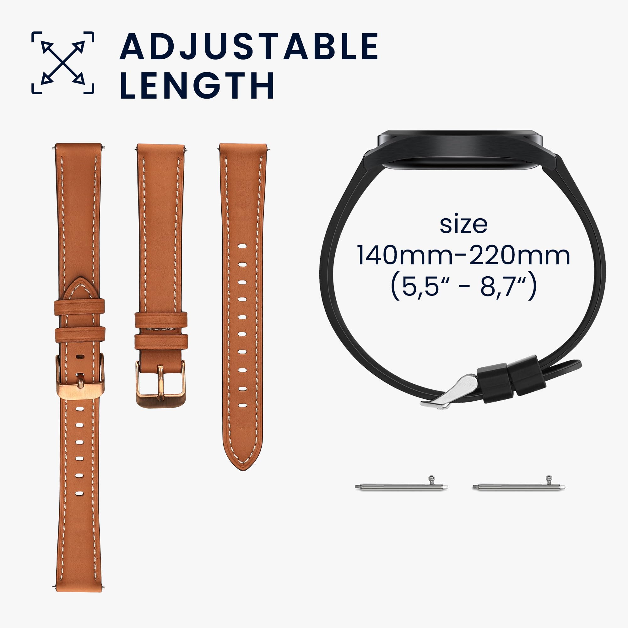 kwmobile Real Leather Watch Strap Compatible with Huawei Watch Fit Mini - Fitness Tracker Replacement Sports Wristband with Clasp