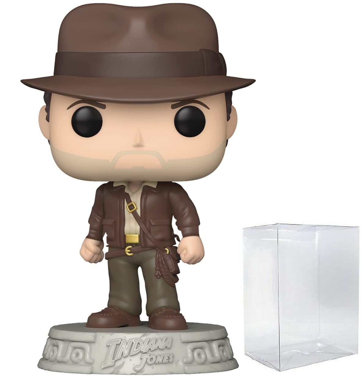 POP Indiana Jones: Raiders of The Lost Ark - Indiana Jones with Jacket Funko Vinyl Figure (Bundled with Compatible Box Protector Case), Multicolor, 3.75 inches