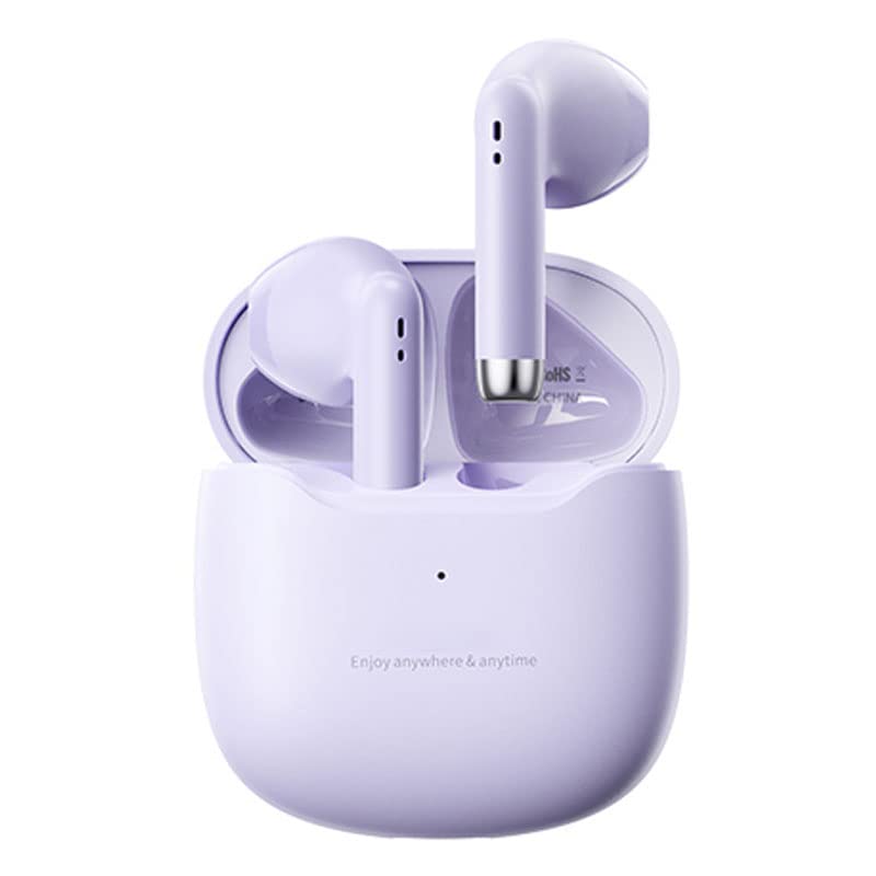Bluetooth Headphone Light as Marshmallow True Wireless with Compact Charging Case Earbud Bluetooth Earbuds Stereo Bass Purple Earbuds Multi-Mode Touch Control 5.3 Bluetooth for Music