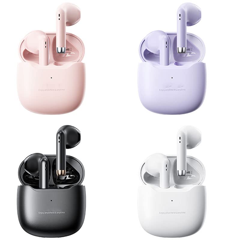Bluetooth Headphone Light as Marshmallow True Wireless with Compact Charging Case Earbud Bluetooth Earbuds Stereo Bass Purple Earbuds Multi-Mode Touch Control 5.3 Bluetooth for Music
