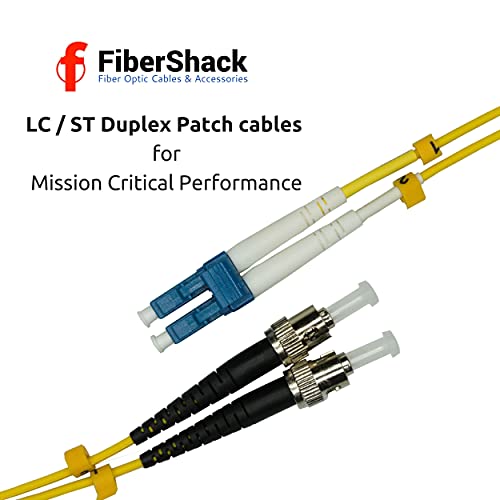 FiberShack - Duplex Fiber Optic Patch Cables - Single Mode - LC, ST, SC. 1M & 3M. (3M, LC to ST)