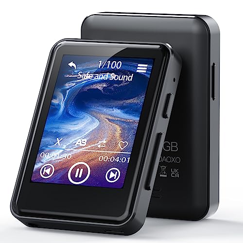 ZOOAOXO 128GB MP3 Player Bluetooth 5.2 with 2.4" Full Touch Screen,Portable Music Player with Speaker, HiFi Sound Quality, E-Book, Alarm Clock, Radio, Voice Recorder, Headphones Included