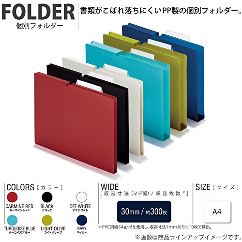 Kokuyo NEOS A4 File Folders, 1.2 Inches (30 mm) Depth, 3 Side Binding PP Type with A Customizable Tab, 10 Pack of Black, Japan Import (A4P-NEF30DX10)