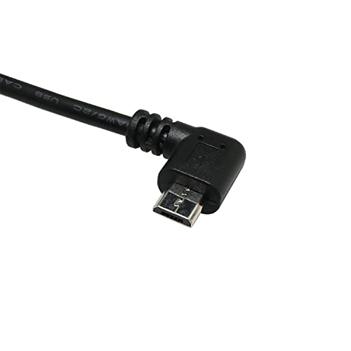 BAIRONG 90 Degree Right Angle Micro USB Male to 5 Pin Motherboard Female Adapter Extended Cable 50CM, Black