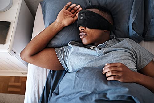 iLive Bluetooth Wireless Sleep Mask Headphones, Adjustable Headband, Carry Pouch Included, Black (IAHB31B)