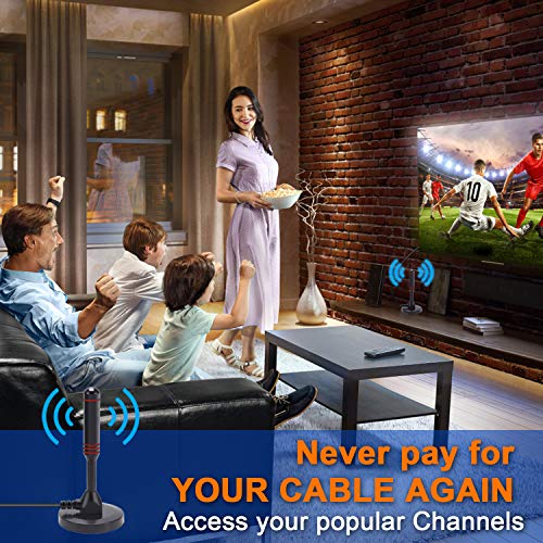 AOHE Indoor HDTV Antenna, Digital TV Antenna Up to 120 Miles Range, Antenna with Amplifier Signal Booster, Support 4K 1080P VHF UHF