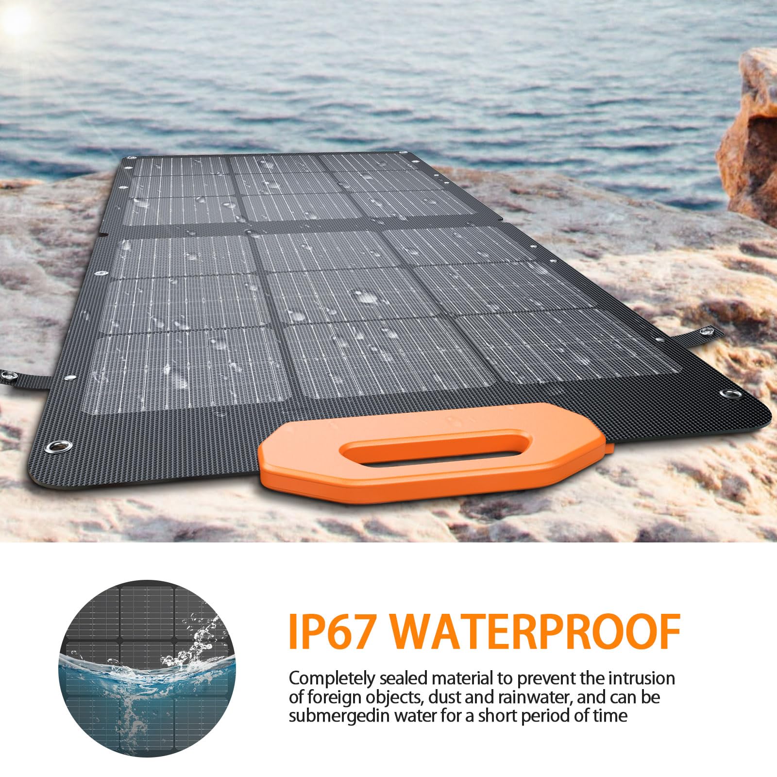 GRECELL 100W Solar Panel for Power Station Generator, 21.5V Portable Foldable Solar Panel with Fast Charger and Adjustable Kickstand Solar Cell Charger for Outdoor Camping RV Van Travel