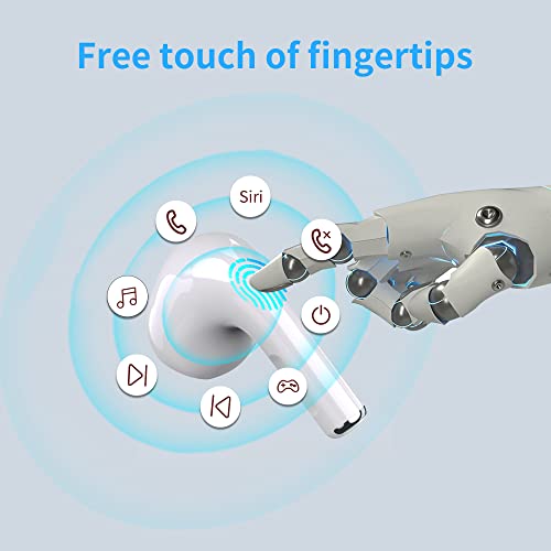 Tikgram Smart Touch Wireless Earbuds, Bluetooth 5.1, Wireless Earbuds Charging Box, in-Ear Earbuds Built-in Microphone IPX5 Automatic Pairing,Bluetooth Earbuds Wireless Headphones for Android