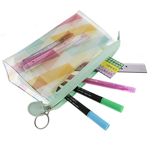 SUN-STAR Gusset Clear Pouch "mitte" Large Capacity, for Pencil Case and Cosmetic Pouch, Colorful