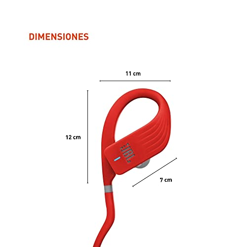 JBL ENDURANCE JUMP- Wireless heaphones, bluetooth sport earphones with microphone, Waterproof, up to 8 hours battery, charging case and quick charge (Red)