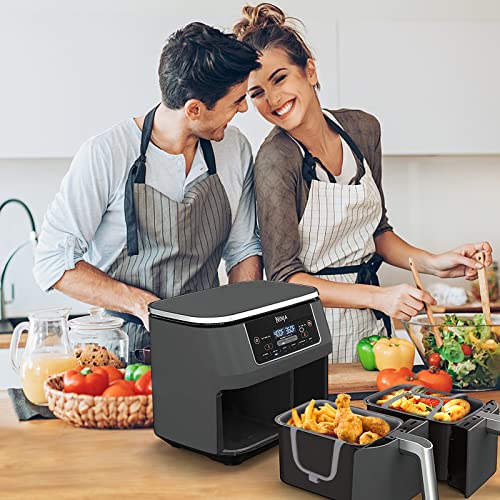 10QT Air Fryer Silicone Liners for Ninja,2Pcs Rectangular Airfryer Silicone Accessories Long Handle, Reusable Airfryer Pot Replacement Baking Tray Basket for Ninja DZ401 DZ550 Foodi 10 Quart