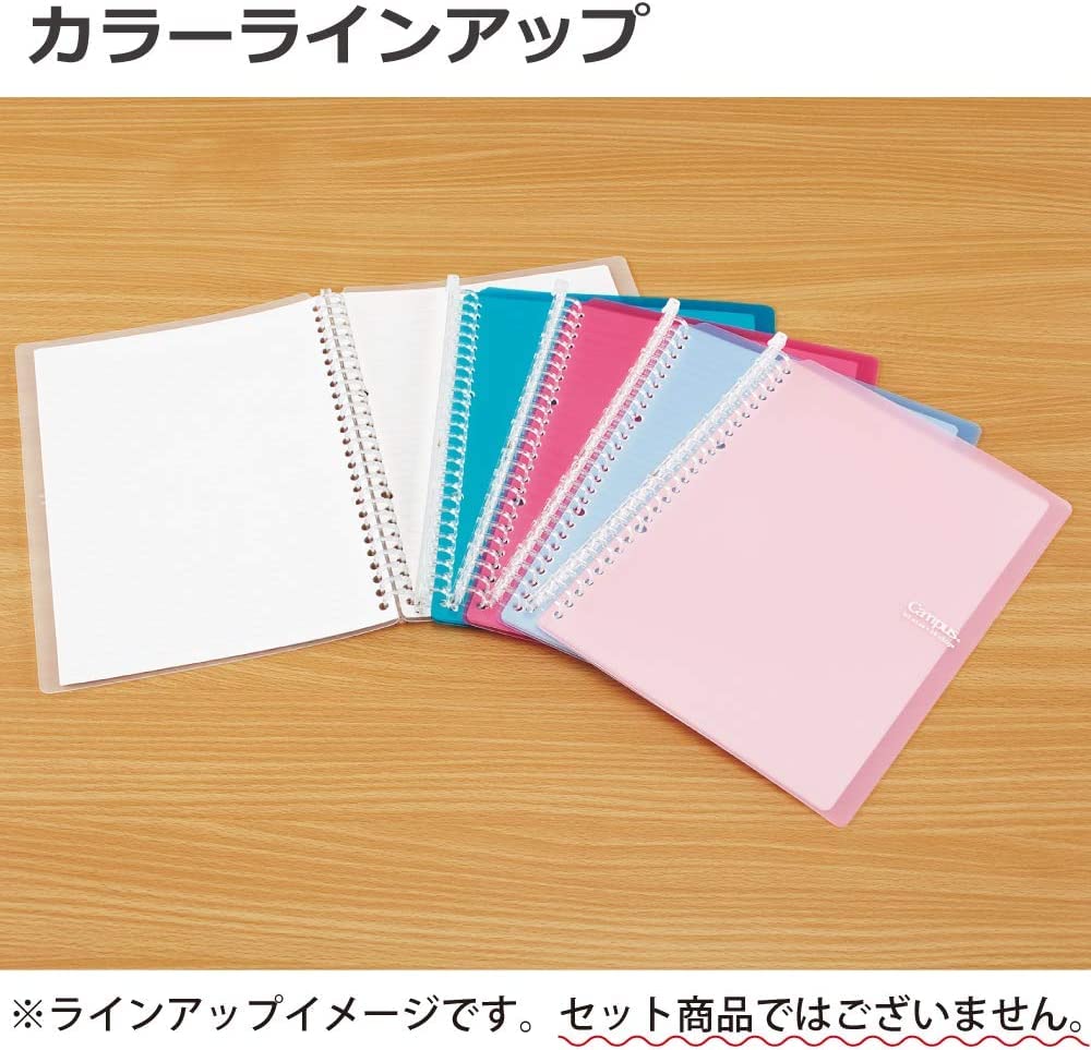 Kokuyo Campus Smart Ring Binder, B5 Light Blue Binder Notebook Up to 60 Sheets 26 Holes Slim Binder Folder with 10 Extra Campus Sarasara Loose-Leaf Paper for Work, Study and Journal, Japan Import