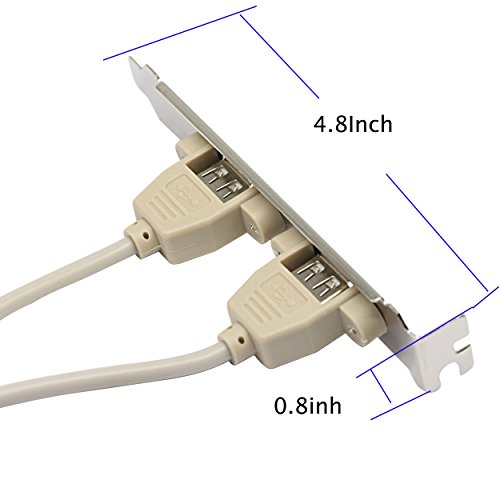 SinLoon (2-Pack Computer Cables & Connectors New 2 Port USB 2.0 Motherboard Rear Panel Expansion Bracket to IDC 9 Pin Motherboard USB Cable Host Adapter