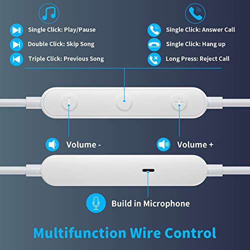 Wired Earbuds with Microphone,Wired Earphones in-Ear Headphones with Storage Case HiFi Stereo Powerful Bass Crystal Clear Audio Compatible with Samsung Galaxy Pixel Moto G iPad, Most with 3.5mm Jack