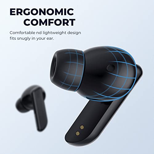 Phonicstudio Apex Pro Active Noise Cancelling Earbuds Bluetooth Headphones True Wireless Earbuds with Mic Bluetooth Earbuds 5.0 Immersive Sound Clear Call IPX5 25H for Sports/Work/Travel - Black