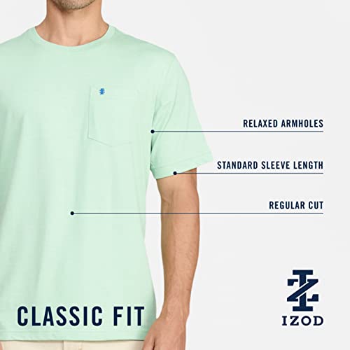 IZOD Men's Saltwater Soft Wash Pocket Crew T-Shirt, Black, Large