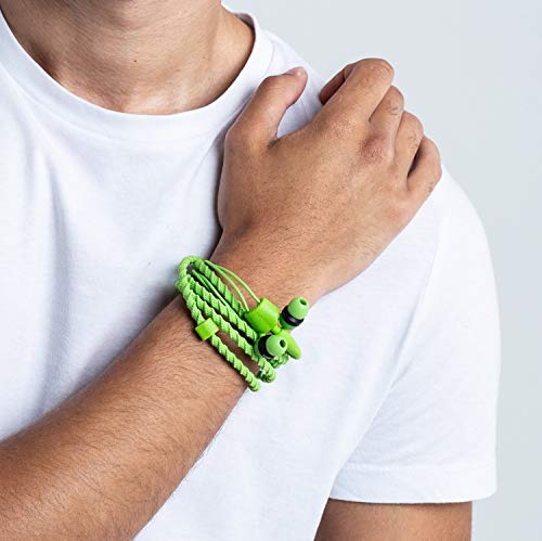 Wraps Wearable Braided Wristband Headphone Earbuds, Classic Green (WRAPSCGRN-V5)