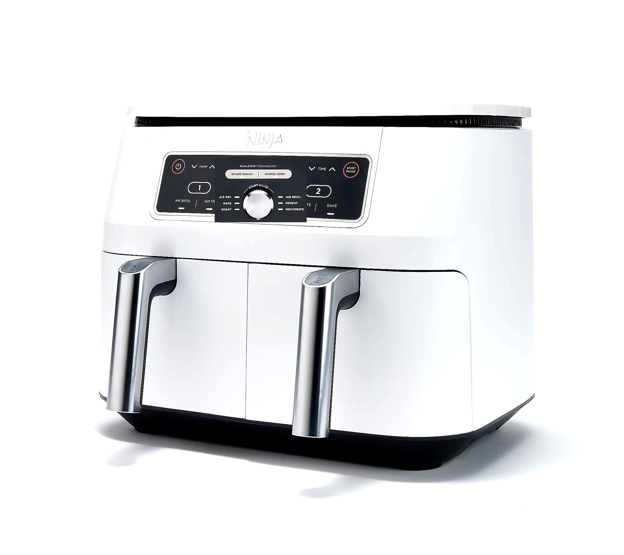 Ninja DZ401 Foodi 6-in-1 10-qt. 2-Basket Air Fryer with DualZone Technology, WHITE (Renewed)