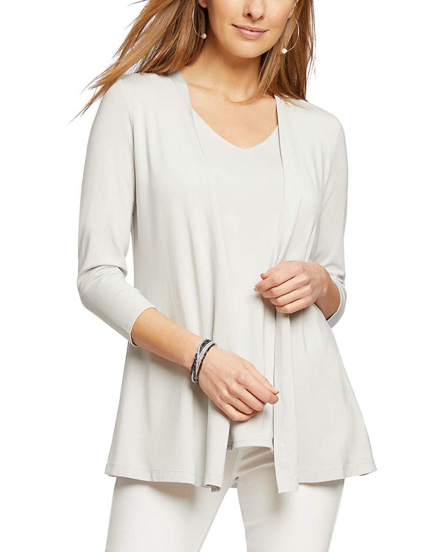 NIC+ZOE Women's Ease and Comfort Cardy, Silver Wisp, Extra Small