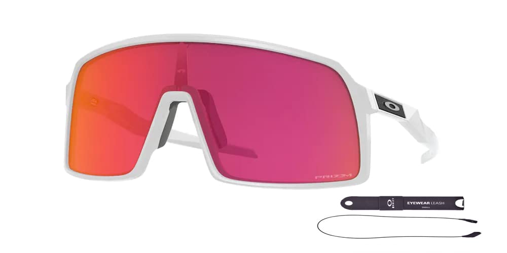 Oakley Sutro OO9406 OO940691 37MM Polished White/Prizm Sapphire Rectangular Sunglasses for Men + BUNDLE with Designer iWear Eyewear Kit