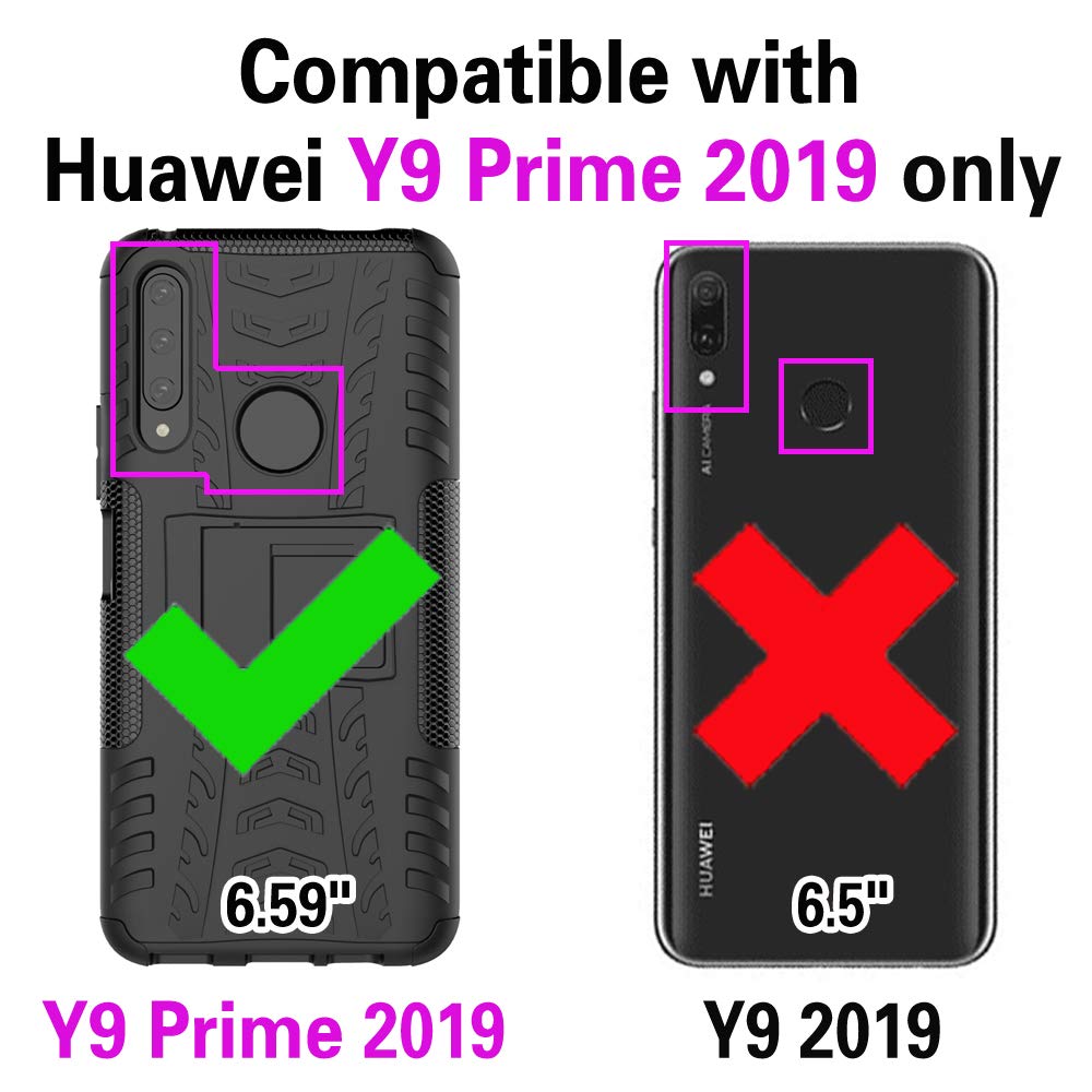 Asuwish Phone Case for Huawei Y9 Prime 2019/Honor 9X/P Smart Z with Tempered Glass Screen Protector Cover and Cell Accessories Silicone Protective Hawaii Enjoy 10 Plus Carbon Fiber Women Men Blue