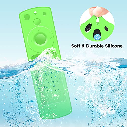 3 Pack Case for Alexa Voice Remote 3rd Gen 2021, Protective Cover for Fire TV Stick 4k 2021 Remote Control Replacement All-New Silicone Sleeve Skin Holder Protector-Glow Blue,Glow Green,Red