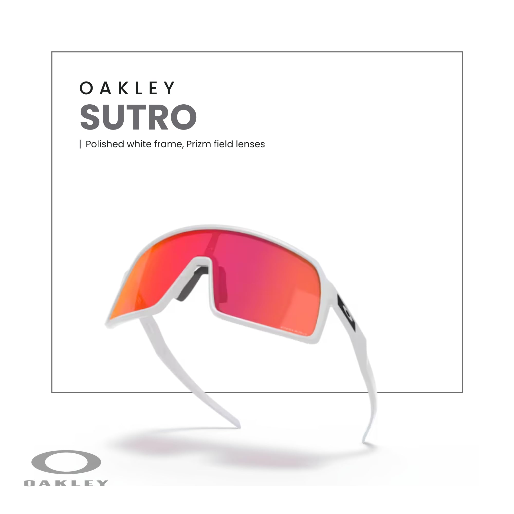 Oakley Sutro OO9406 OO940691 37MM Polished White/Prizm Sapphire Rectangular Sunglasses for Men + BUNDLE with Designer iWear Eyewear Kit