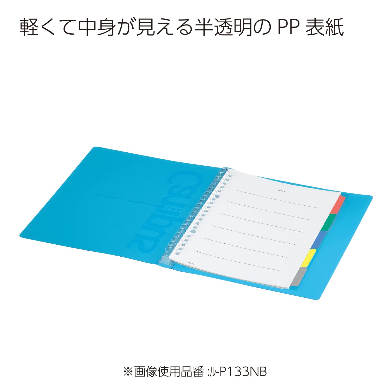Kokuyo Campus Slide Binder with 5 Tab Dividers, Slim Type, A5, 20 Holes, Up to 65 Sheets, Blue, Japan Import (RU-P133NB)