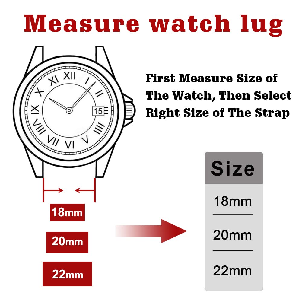 Ritche Christmas Gift 24mm Alligator Grain Watch Band Alligator Leather Watch Strap Quick Release Watch Bands for Men Women, White Elephant Gifts, Stocking Stuffers for Men