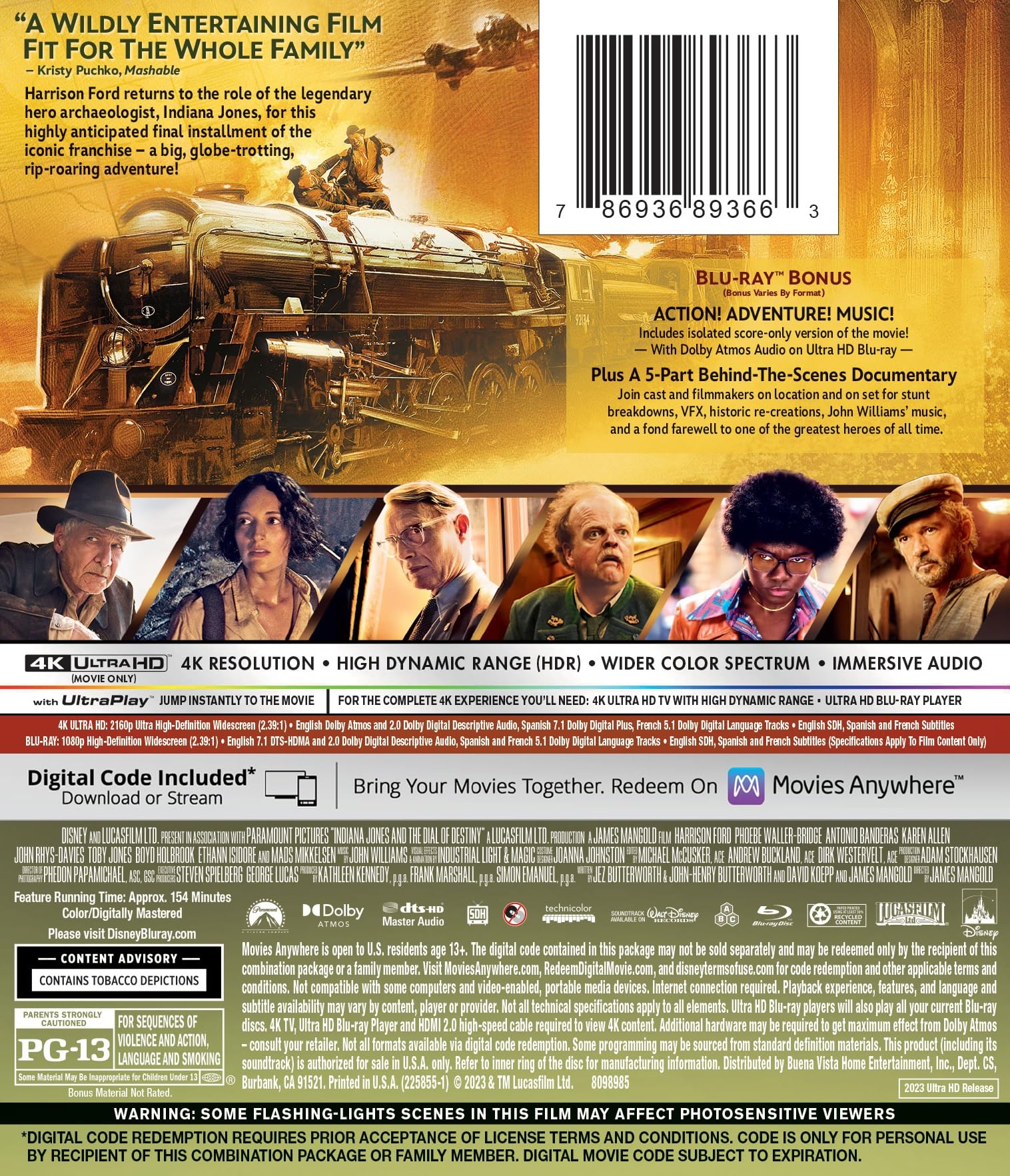 Indiana Jones And The Dial Of Destiny [4K UHD]
